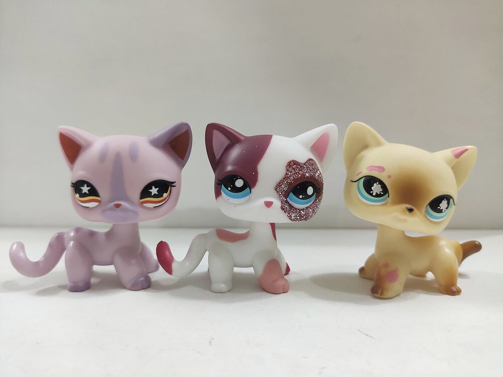3ชิ้น/ล็อต LPS Toy Pet Shop Cat #933 #2291 #816 Littlest Pet Shop Kid ...
