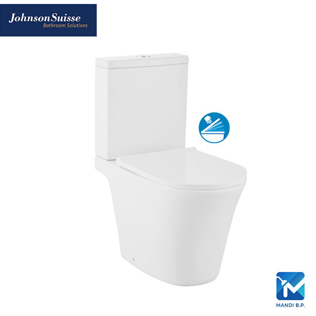Johnson Suisse Vicenza 4.5/3L Close coupled (Rimless) WC Toilet Bowl ...