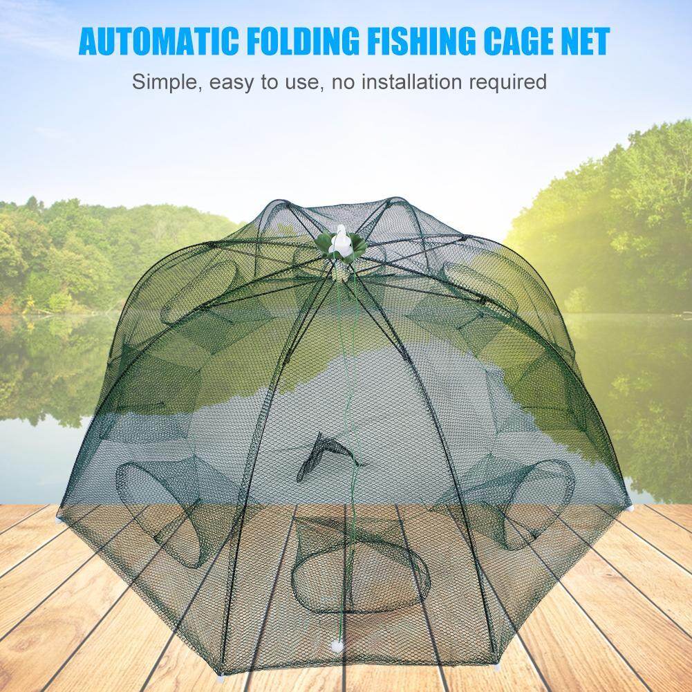 Automatic Folding Umbrella Type Fishing Net Shrimp Crab Fish Trap Cast ...