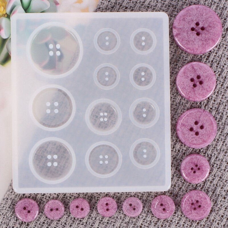 DIY Silicone Mold Resin Button Handmade Resin Mold with Hole Pendant ...