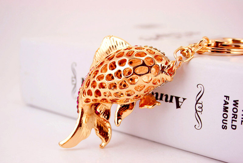 Korean creative cute carp keychain ladies bag accessories red ...