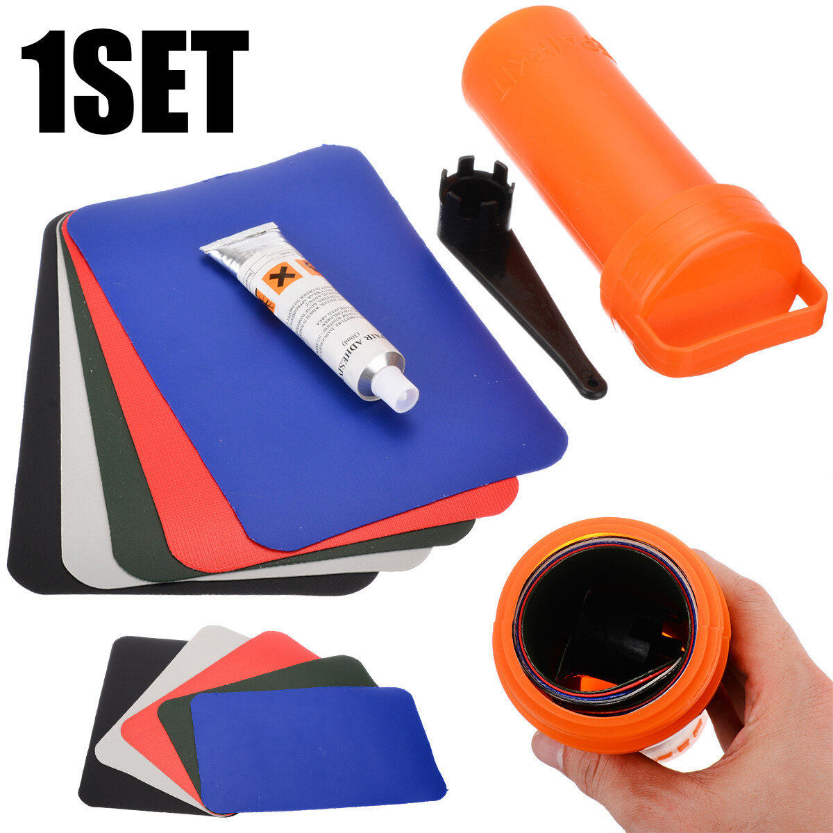 idealhere Inflatable Plastic Boat Kayak Special Repair Kit Container ...