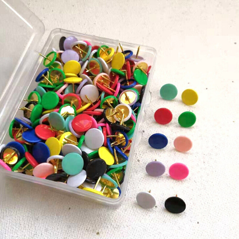 【Flash Sale】100Pcs Round Push Pins Notice Board Map Thumb Tacks Point ...
