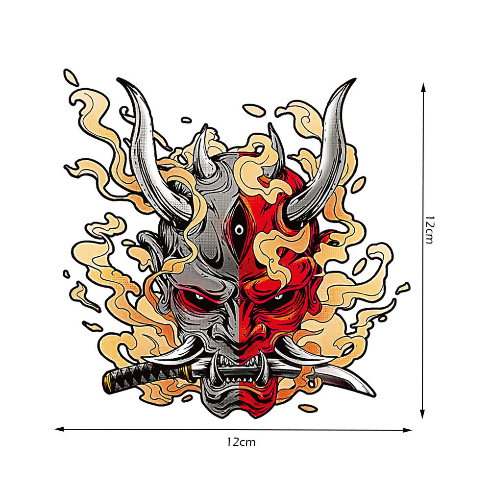 JDM ReflectiveSticker Ghost Face Samurai Waterproof Scratch Car Decal ...