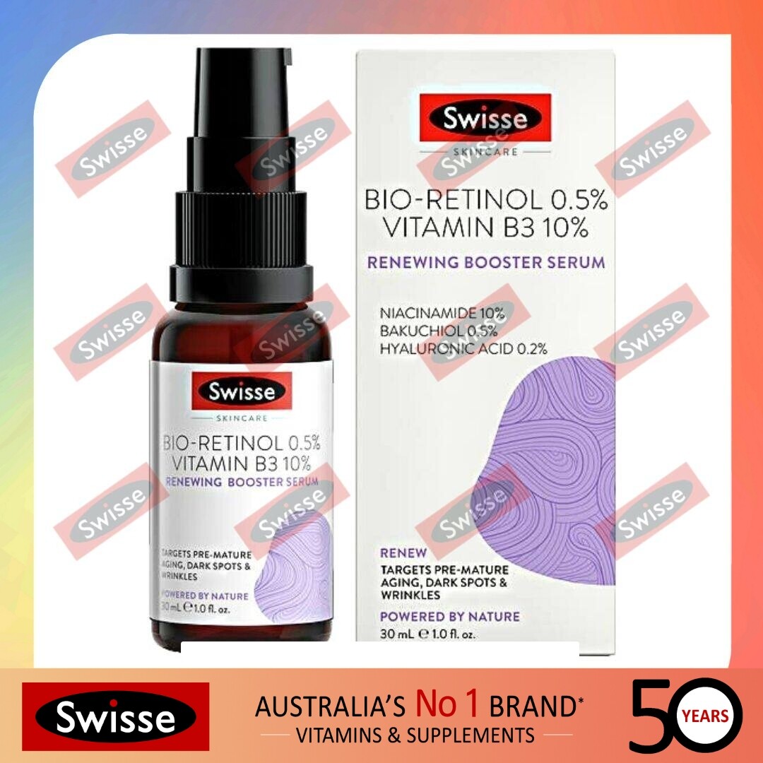 SWISSE Bio-Retinol 0.5% Vitamin B3 10% Renewing Booster Serum (30ml ...