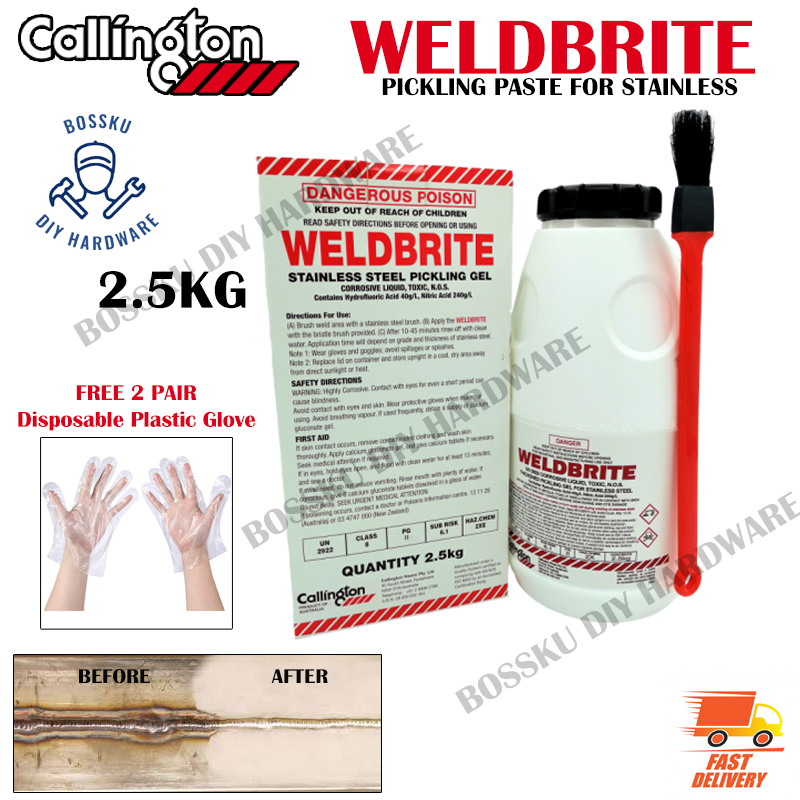 CALLINGTON Weldbrite 2.5KG Stainless Steel Pickling Paste Gel Cleaning ... CALLINGTON Weldbrite 2.5KG Stainless Steel Pickling Paste Gel Cleaning ...