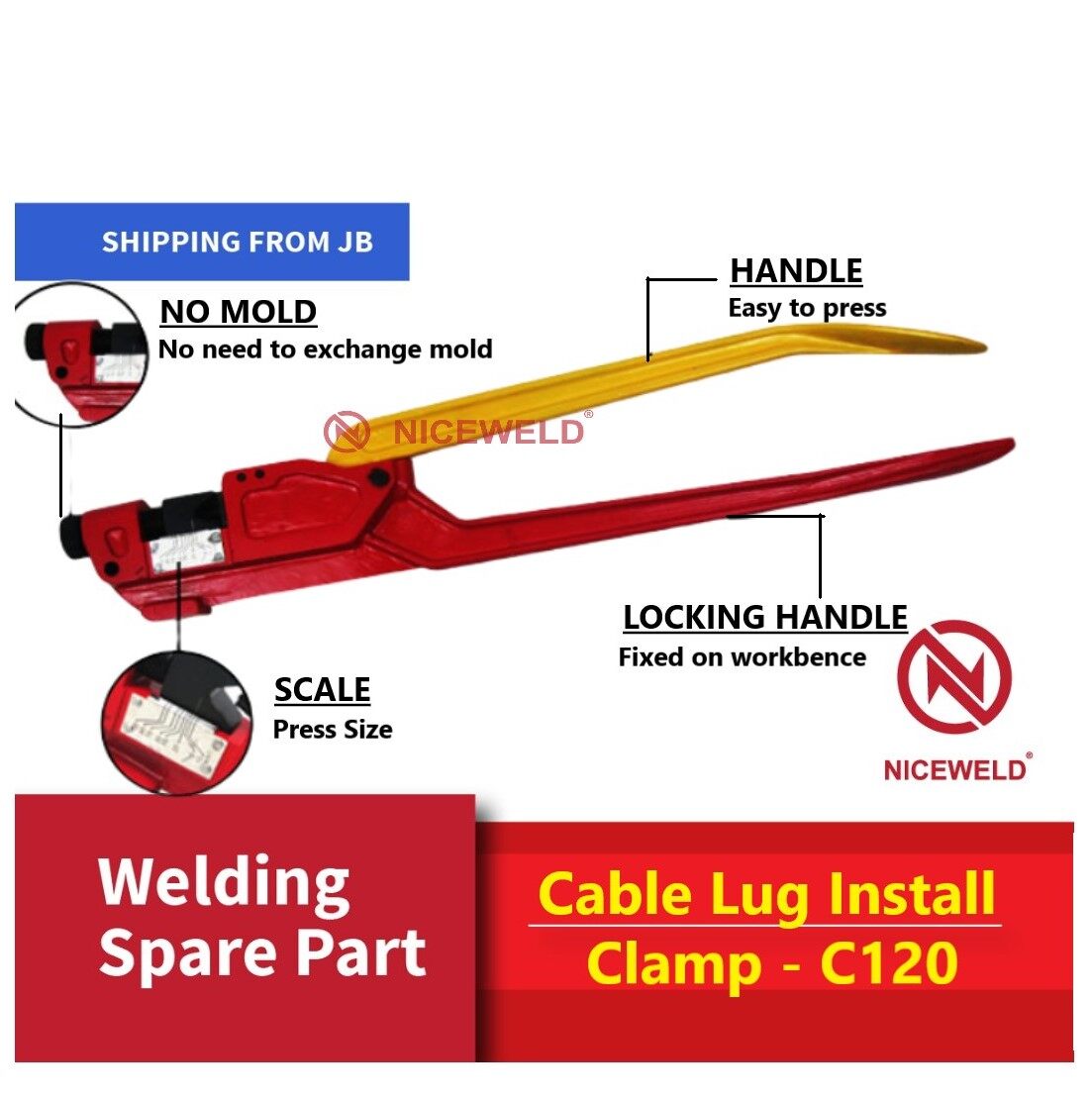 Cable Lug Install Clamp C120 10-120mm2 | Lazada
