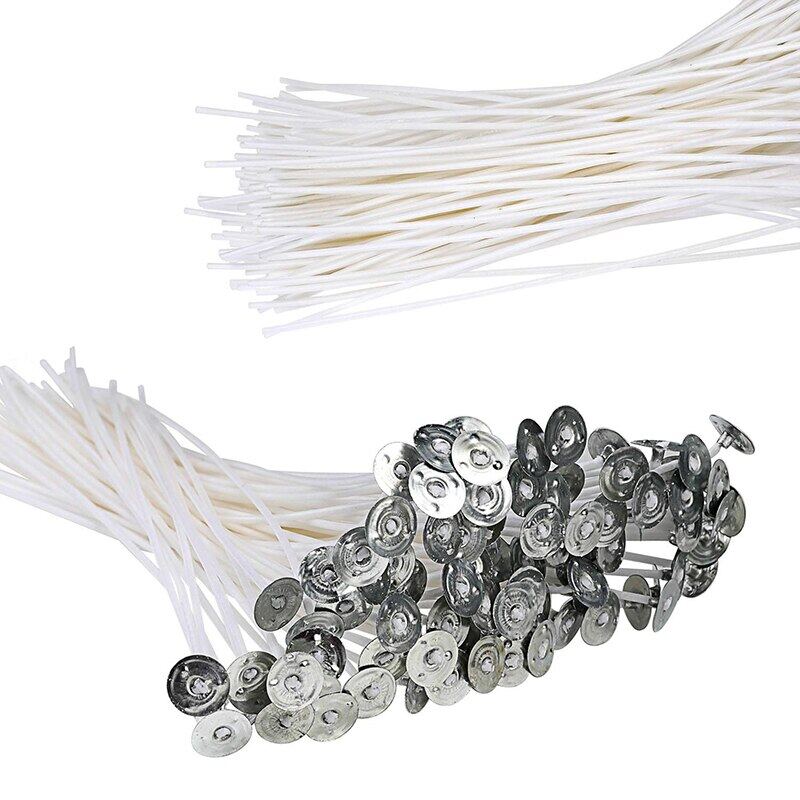 100pcs/set pure cotton smokeless candle wick 4/6/8/10/13cm jelly wax ...