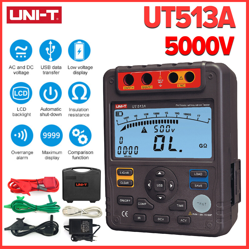 UNI-T Original 】 UNI-T UT513A เครื่องทดสอบความต้านทานฉนวน Analog บาร์ ...