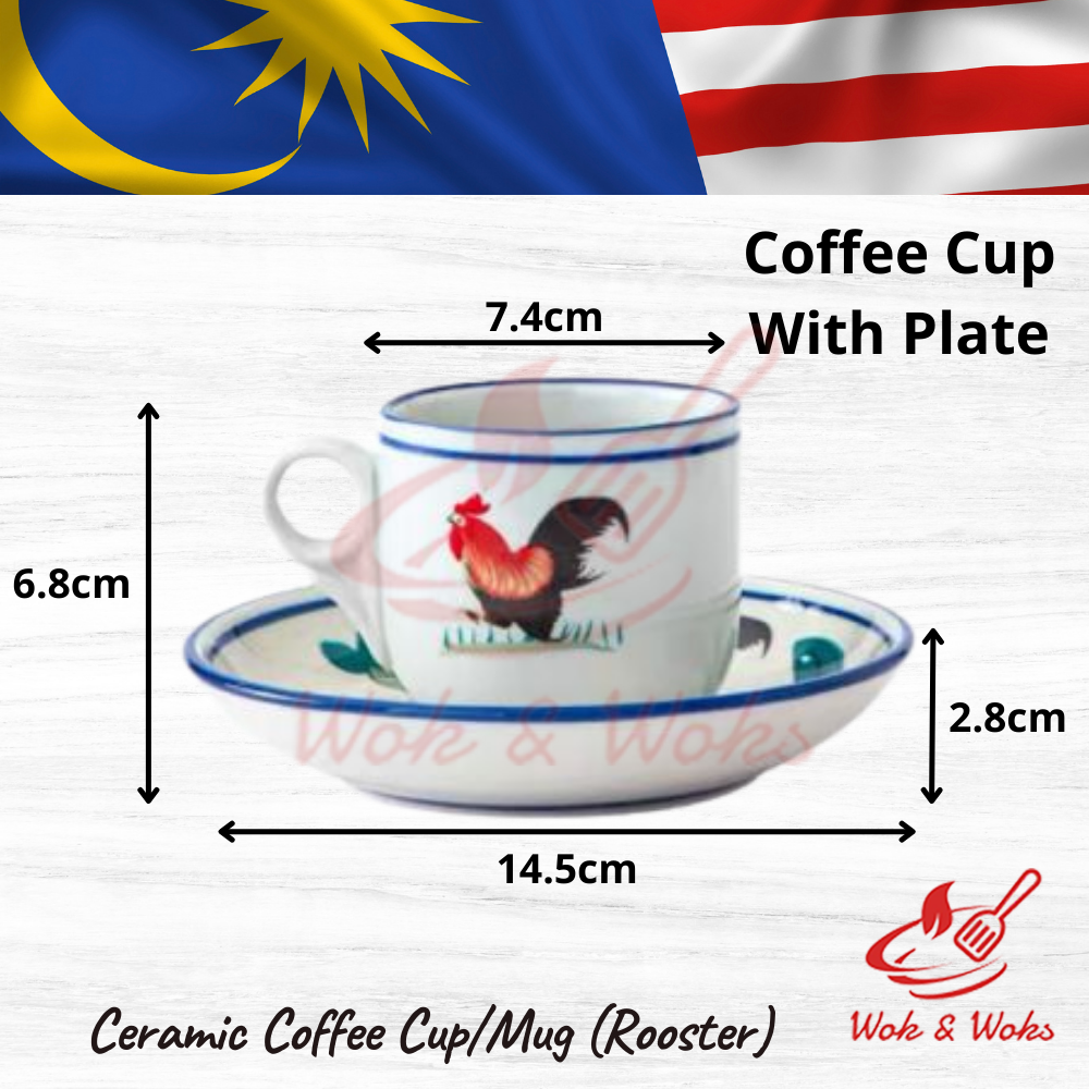 Classic Ceramic Coffee Tea Cup@Mug / Cawan Kopi Teh Seramik Klassic (Rooster) | Lazada