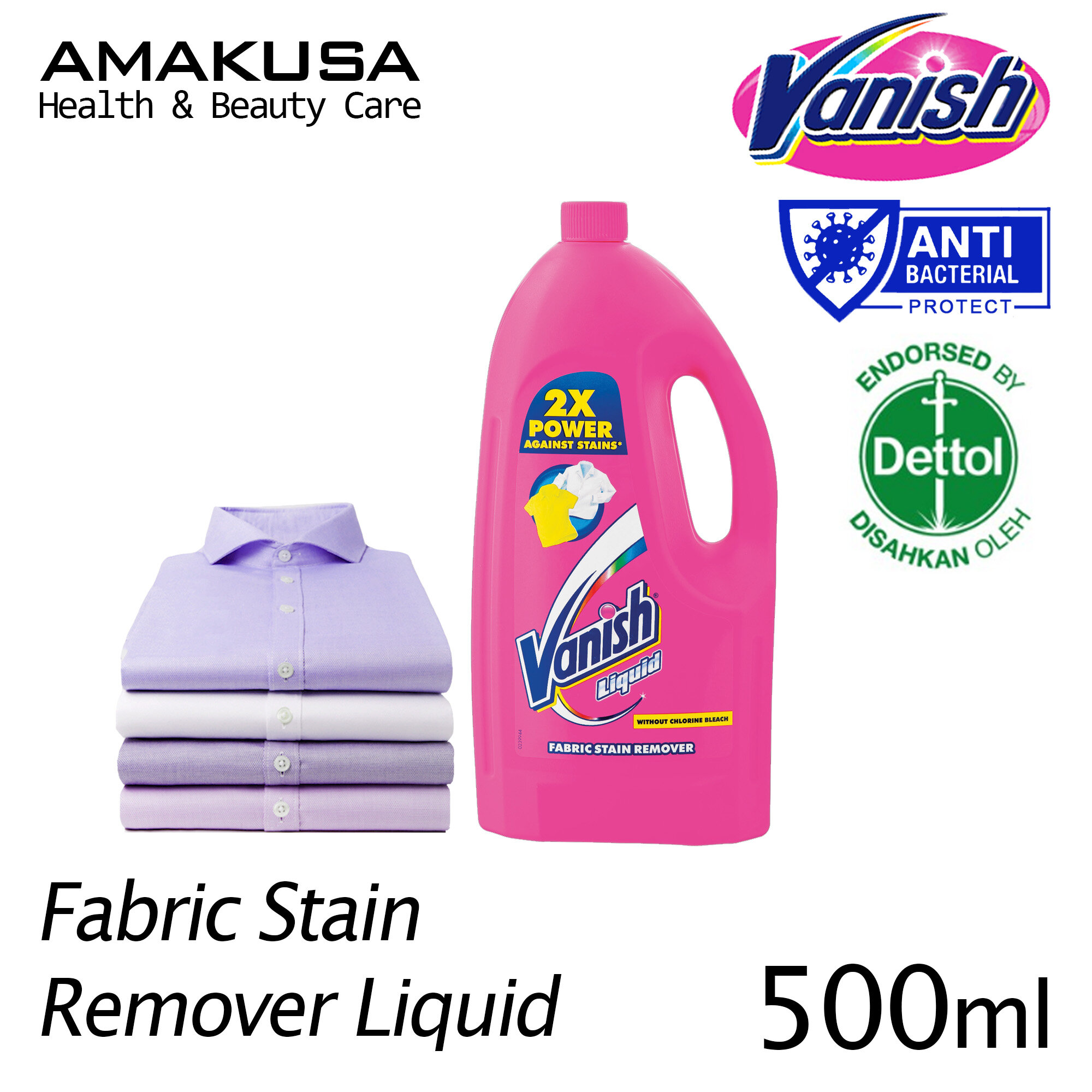 Vanish Fabric Stain Remover Liquid OXI Clean 500ml Color Safe Laundry ...