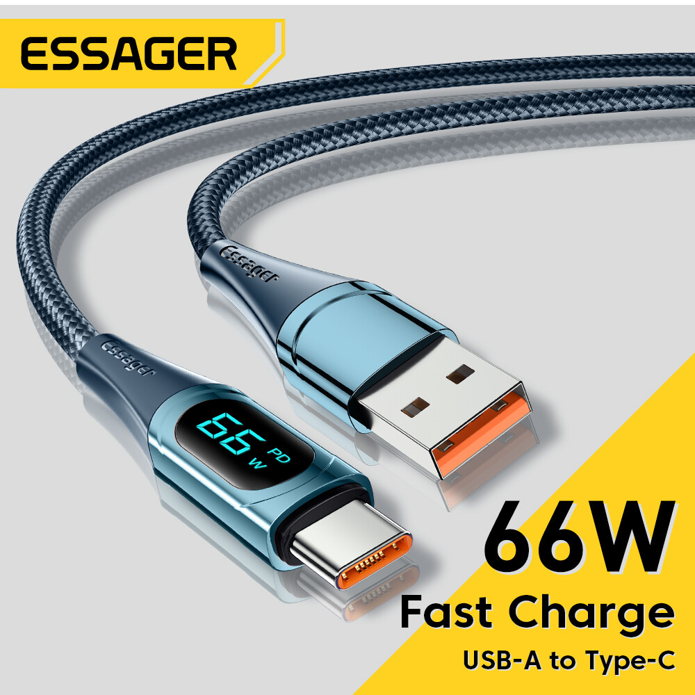 Essager PD 66W 6A USBA C ถึง USB Type-C สายไฟ Fast Charger สำหรับ ...