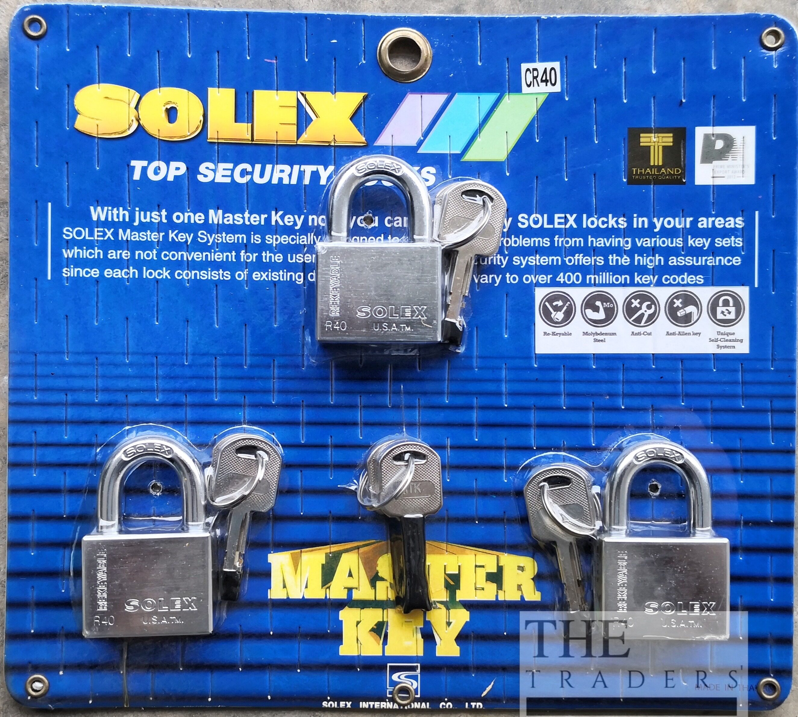 100% Original SOLEX CR40 MASTER KEY SET PADLOCKS - 40MM | Lazada