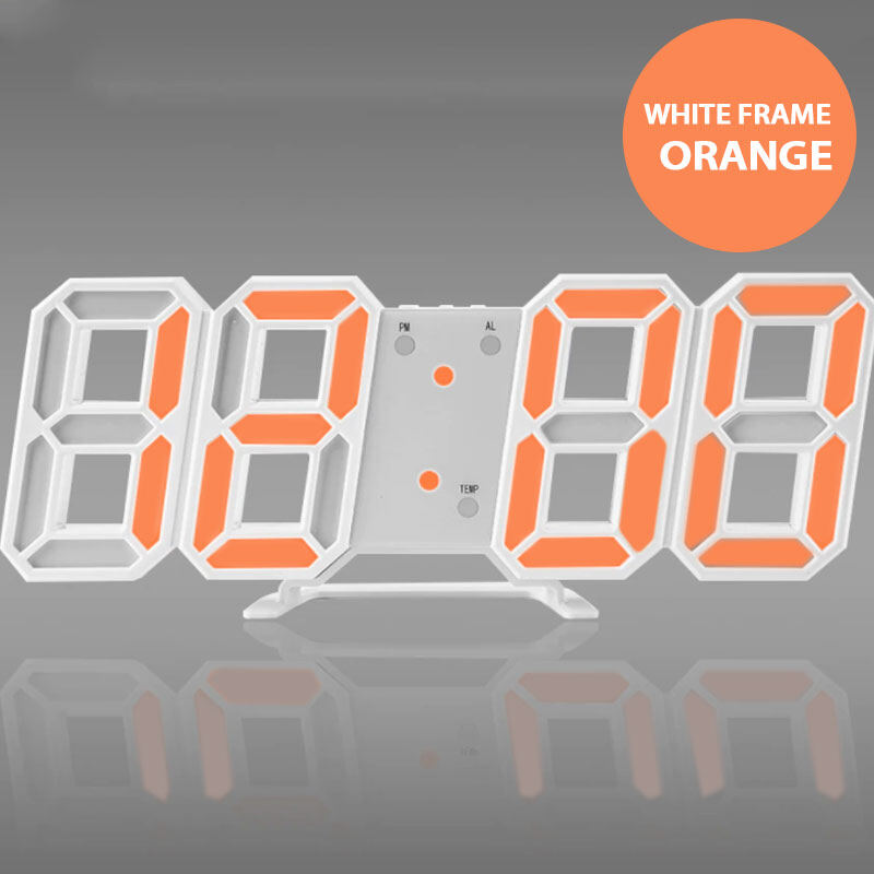 EONS 💖 3D LED Wall Clock Table Digital Alarm Clock Large Display Modern ...