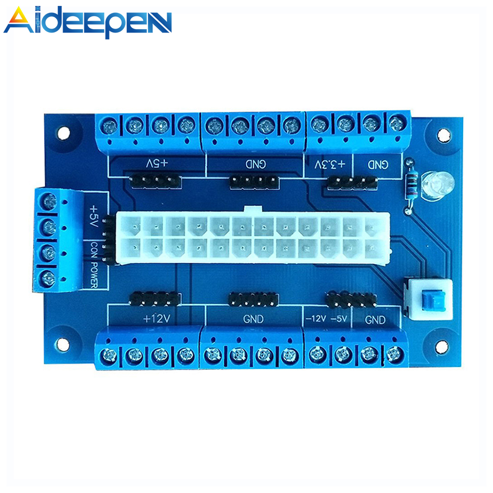 Aideepen 24/20 Pin ATX DC Power Supply Breakout Board Module PC Power ...