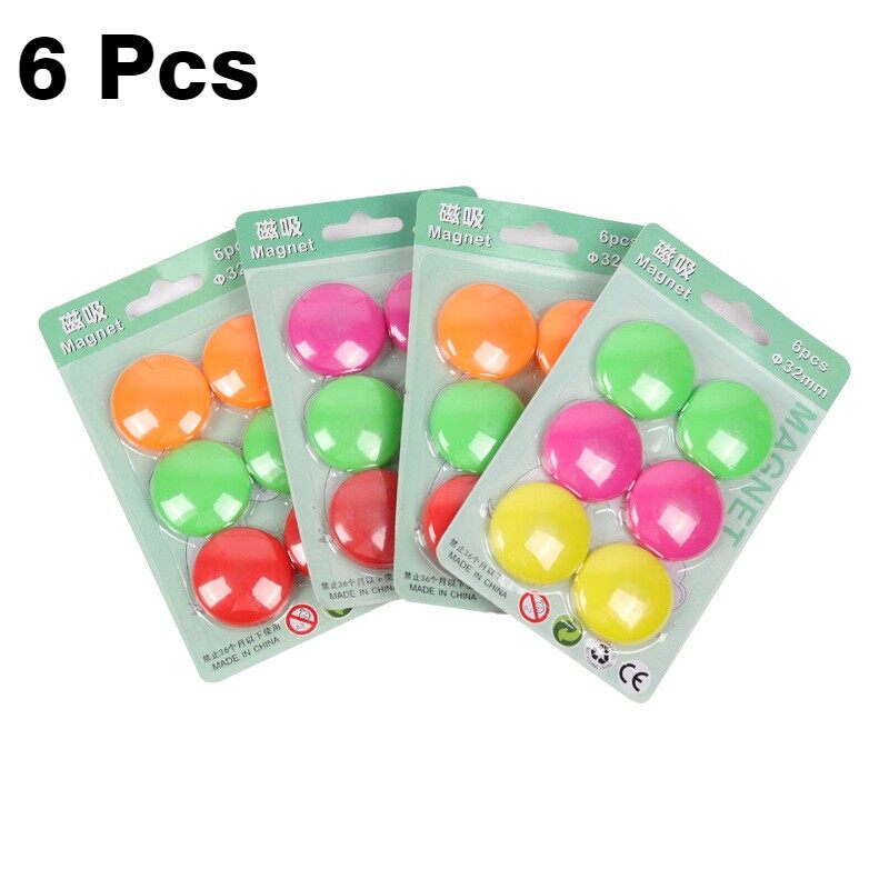 6/12 Pcs Colorful Magnetic Colourful Round Circle Fridge Button Magnets ...