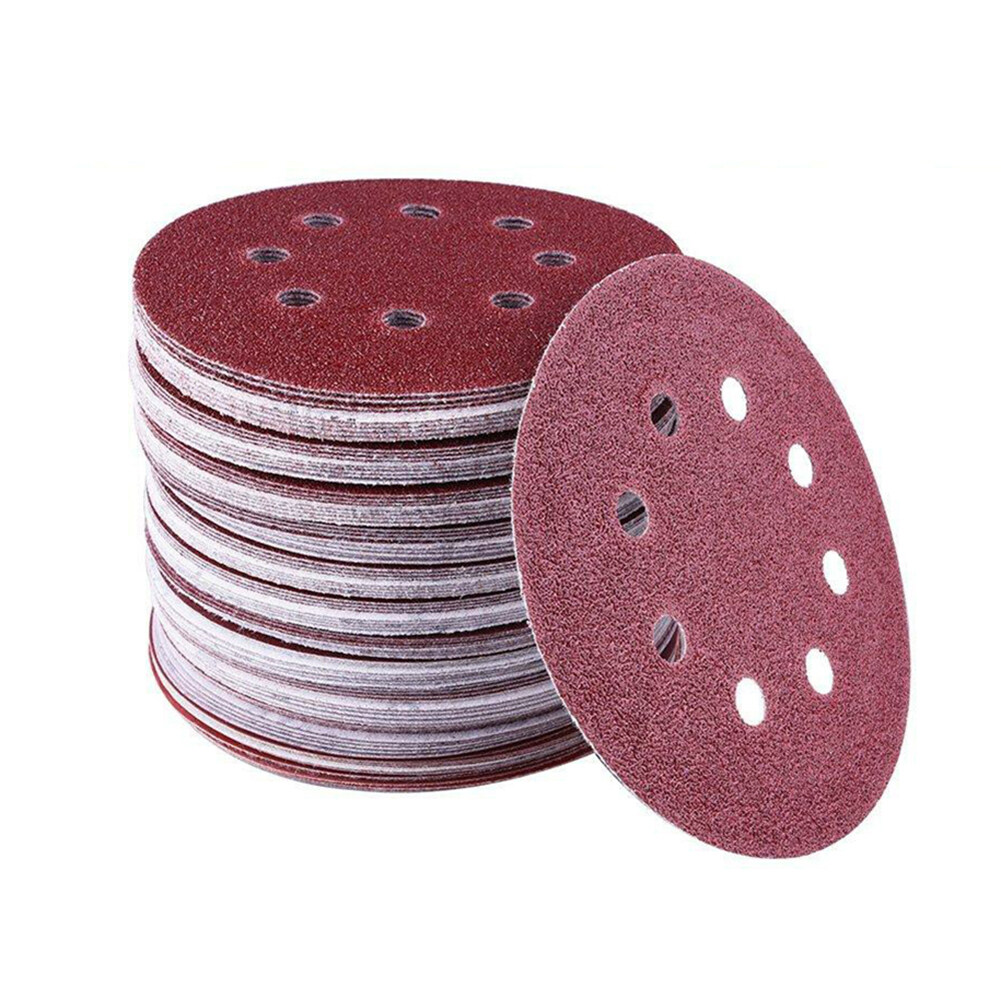100Pcs Sanding Discs 5 inch 8 Holes Hook and Loop 80/180/240/320/400 ...