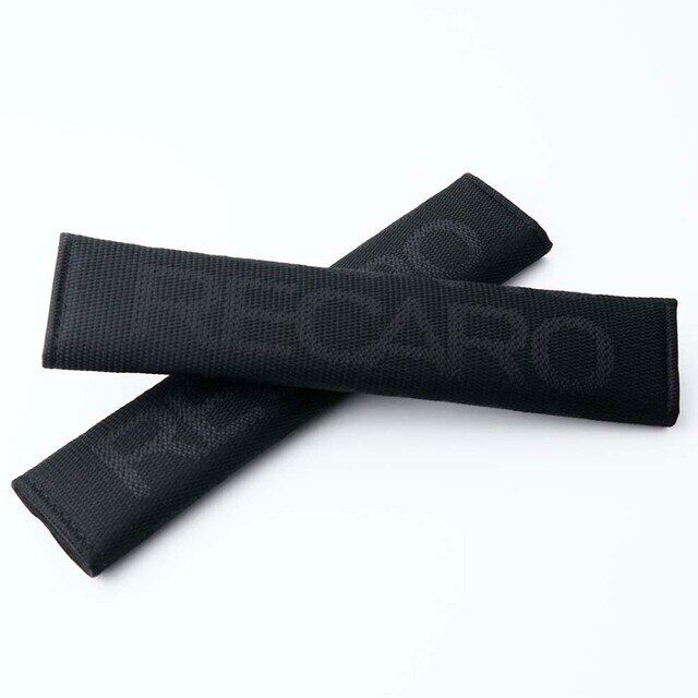 JDM สไตล์ RECARO ไฮเปอร์ผ้าเข็มขัดนิรภัยปกสายคล้องไหล่แผ่นเทียม Pad ...