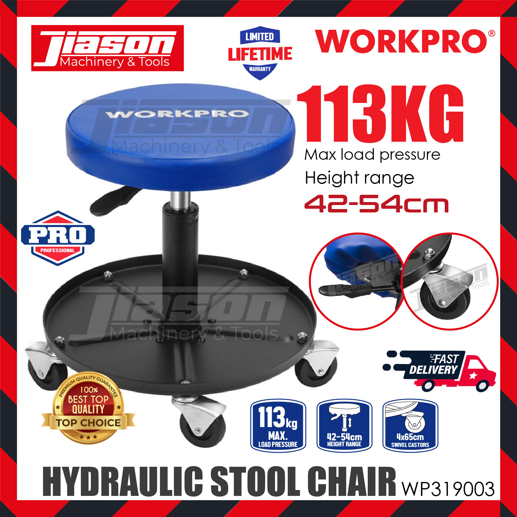 WORKPRO WP319003 Hydraulic Stool Chair (Max Load : 113kg) | Lazada
