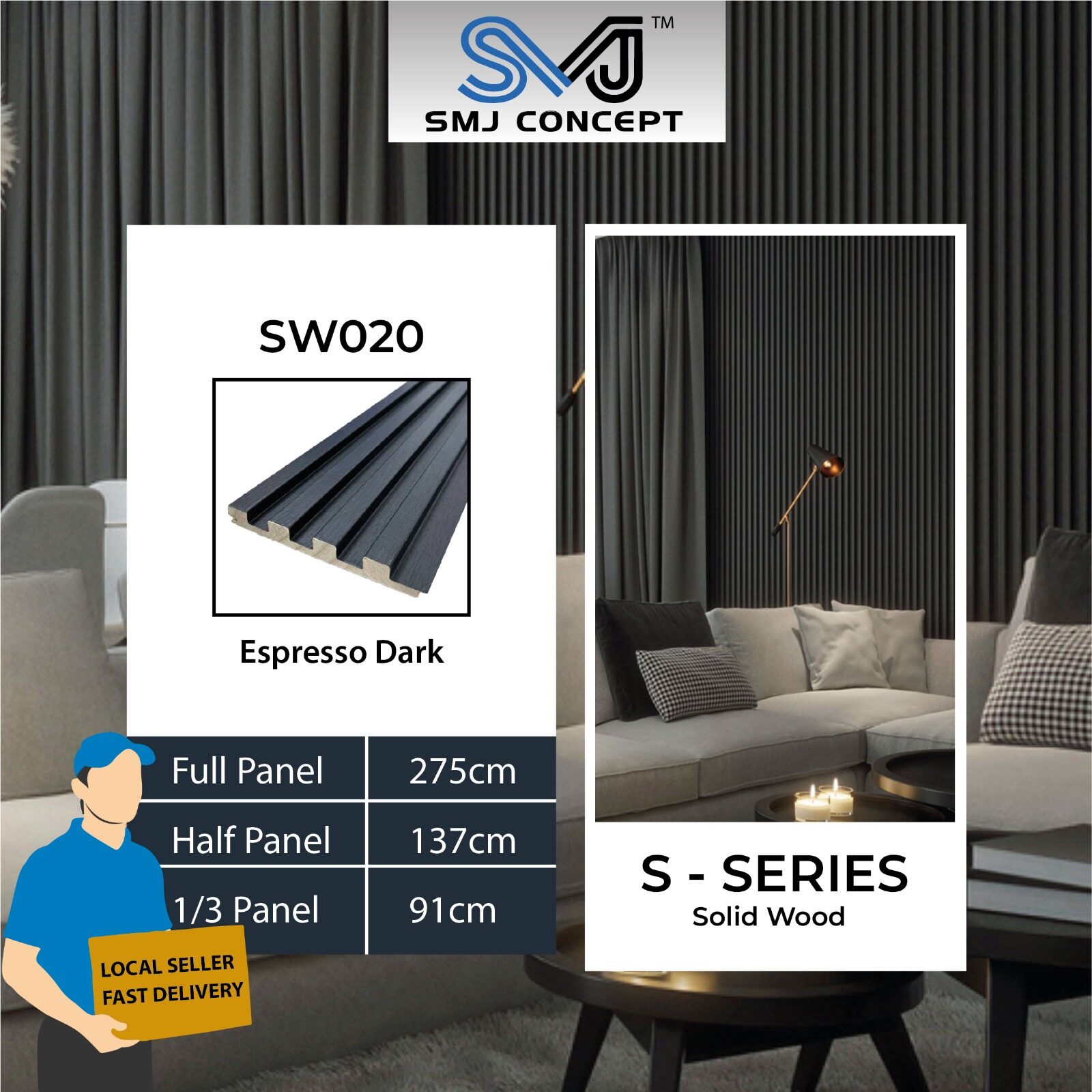 SMJ Ser-S Fluted Wall Panel BFC Panel Wall Panel Fluted Wall Panel PVC ...