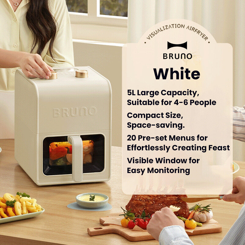 Bruno Air Fryer BZK-KZ08 Japanese Air Fryer Visual Multi-Function 5L Large Capacity Household ...