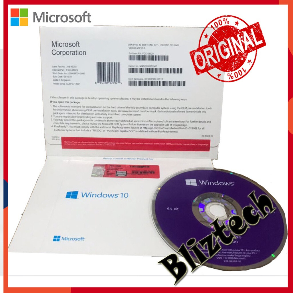 100% Genuine Microsoft Windows 11 Pro, 10 Pro, Windows 11 Home, 10 Home ...