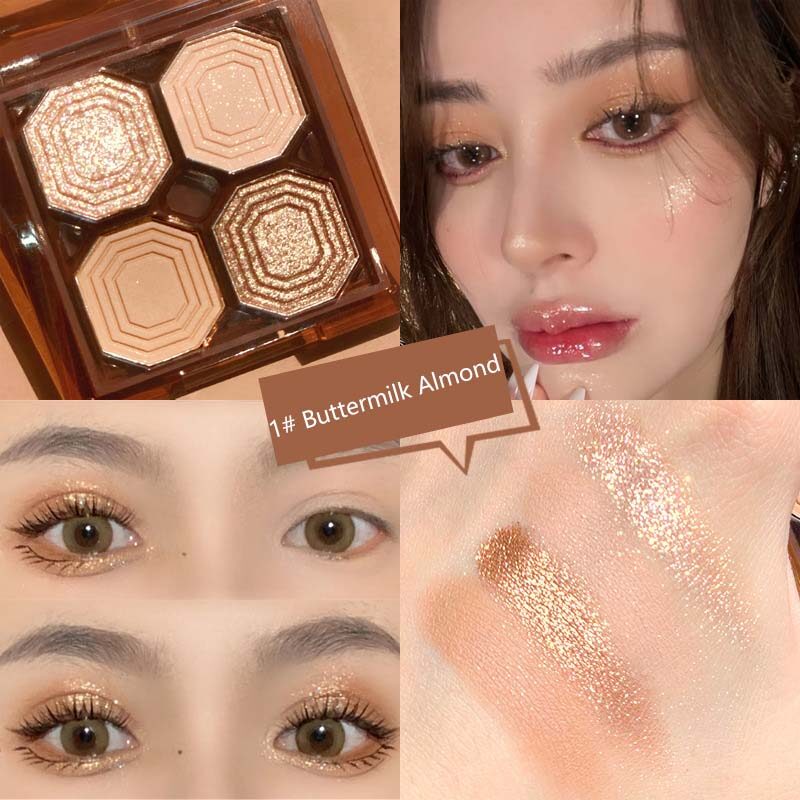 BEAUTYBIGBANG 4 Colors Palette Earth Glitter Highlighter Eye Shadow ...