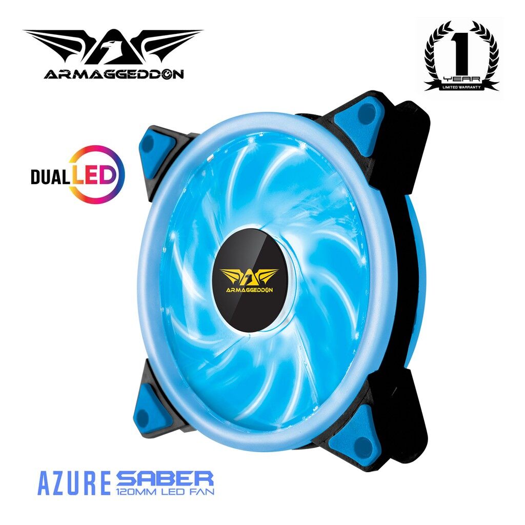 Armaggeddon Azure Dual LED Saber PC Cooling Fan For Gaming PC Case | Lazada