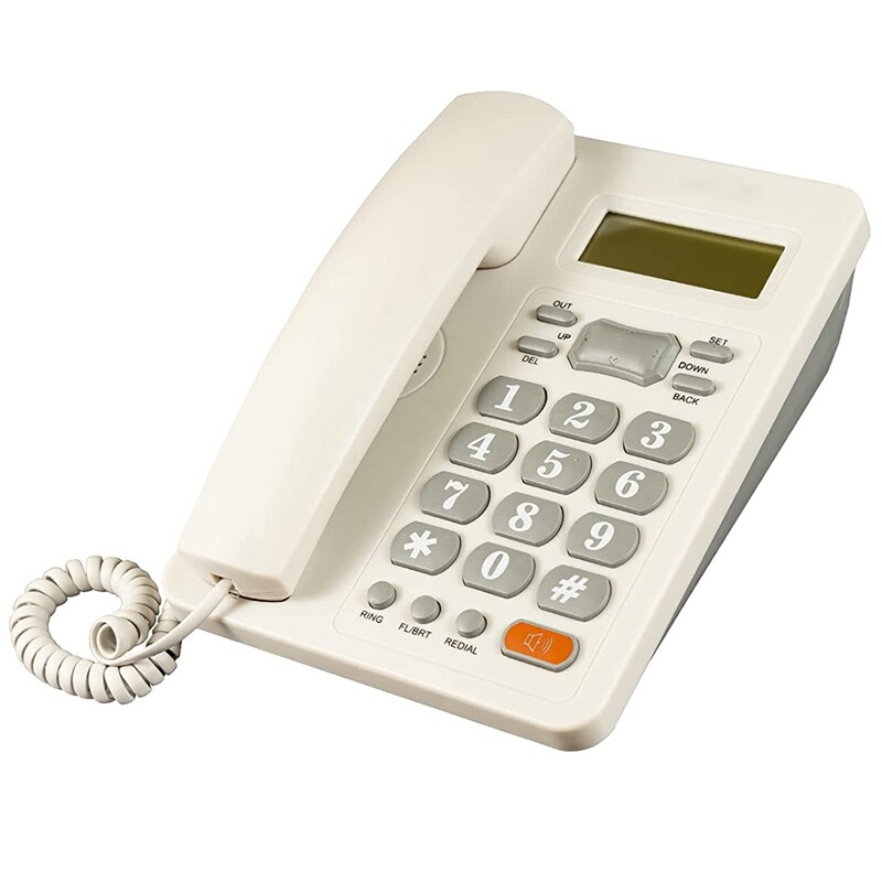 1 Piece Corded Telephone Dual Interface Wired Telephone with Caller ...