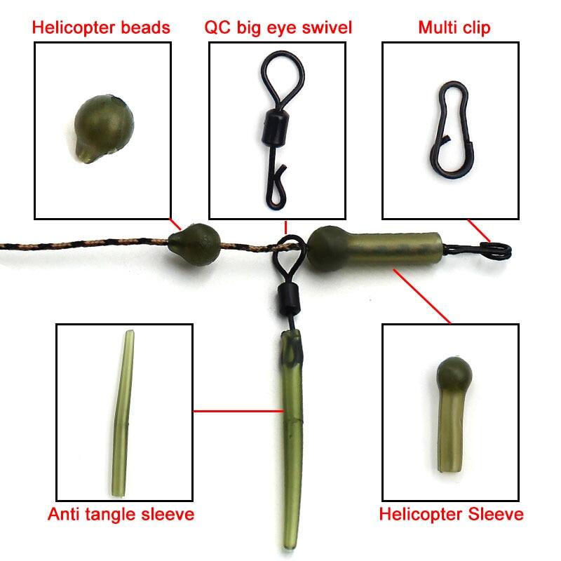 Carp Fishing Accessories Kit Helicopter Rig Anti Tangle Sleeve Chod ...