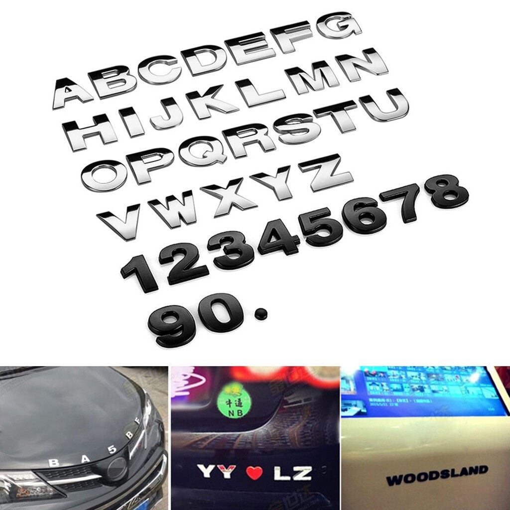 25mm Auto Chrome Metal DIY 3D Letters Digital Alphabet Emblem ...