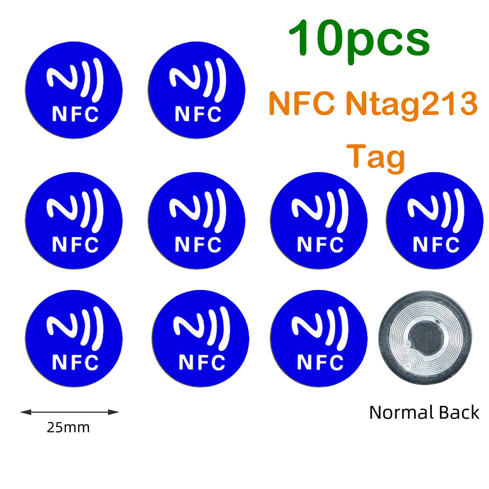 Boland 10PCS NFC Tags Ntag213 Sticker 13.56MHz ISO14443A Chip Phone ...