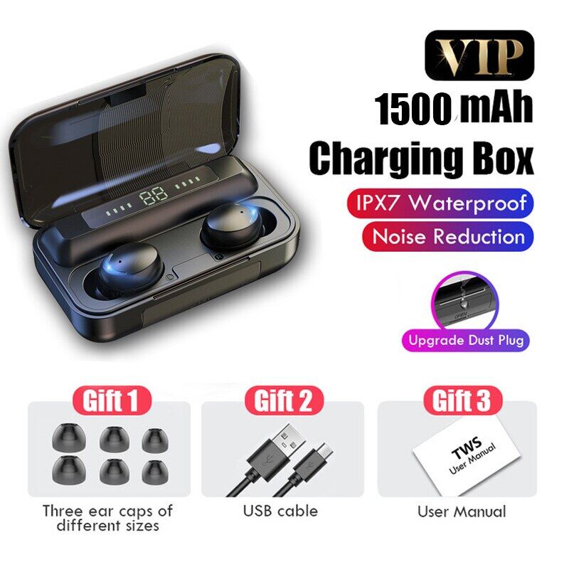 (QC Mart)Hot TWS Universal wireless earbuds หูฟังบลูทู ธ V5.0 9D ...