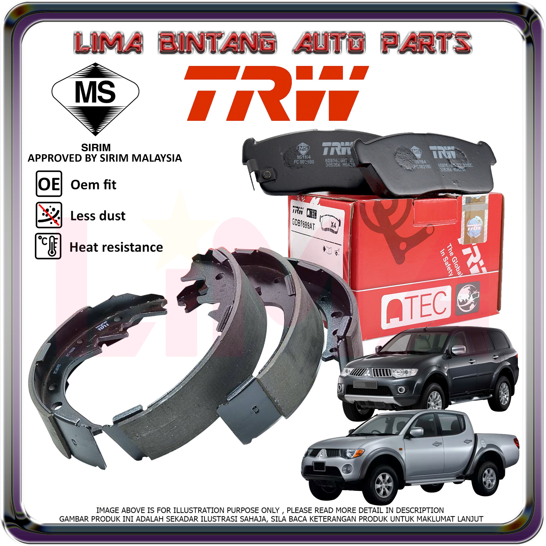 Mitsubishi Triton KA2T 4X2 2WD , KB4T 4X4 4WD , Lite , Pajero Sport Front Brake Pads , Disc ...