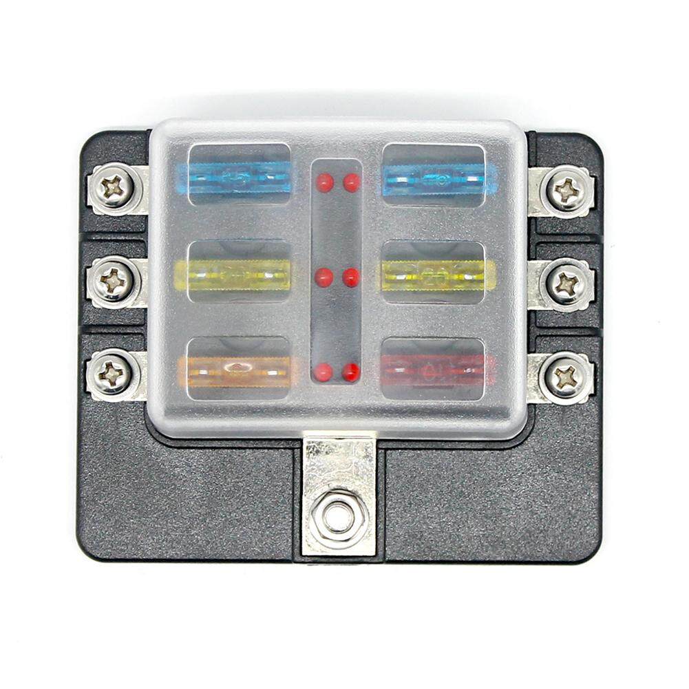 6-Way Waterproof Fuse Block,with LED Indicator 12 Circuits with ...
