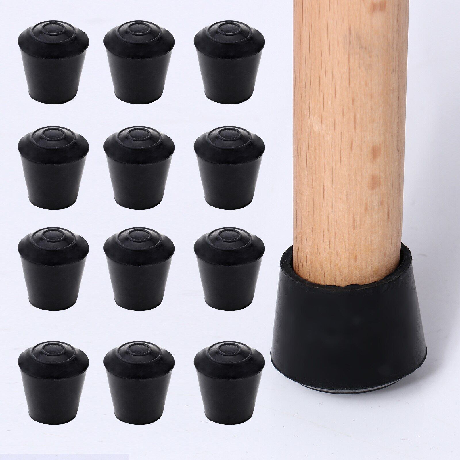 12Pcs Table Chair Leg Mat Rubber Non-slip Furniture Chair Leg Caps Foot ...