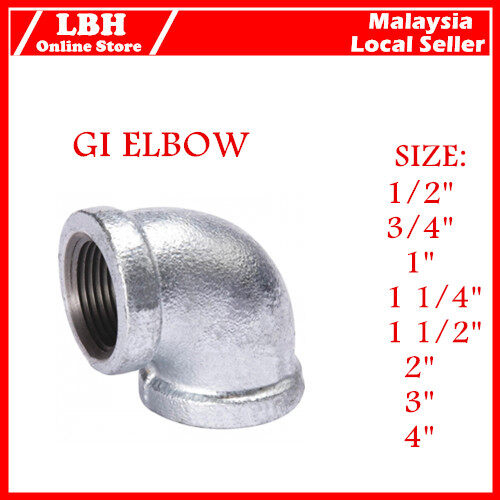 LBH GI FITTING Galvanised Elbow (1/2" - 4") | Lazada