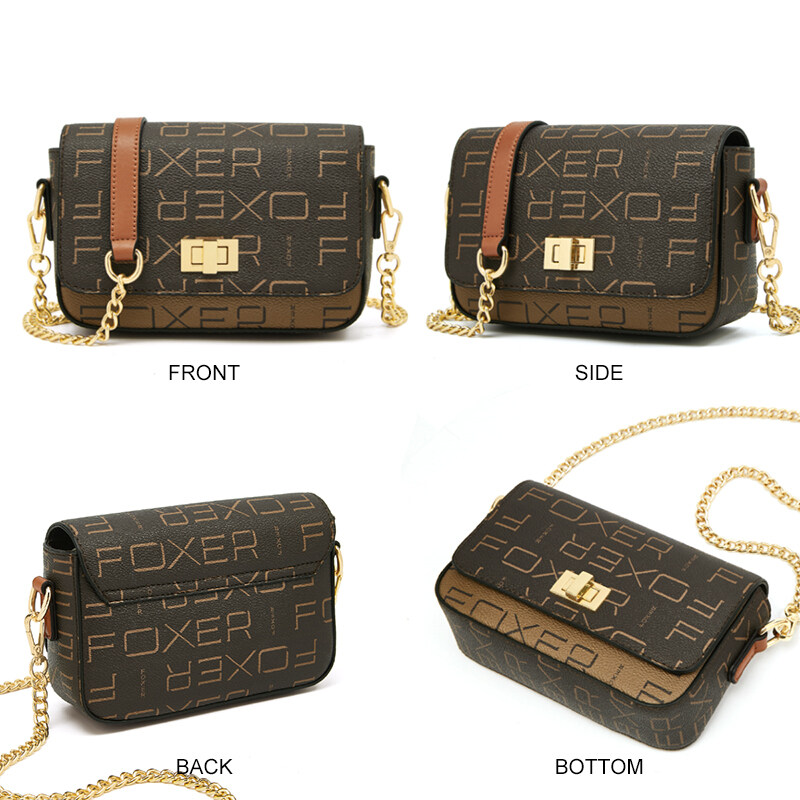 FOXER Women PVC หนัง Crossbody Bag สำหรับผู้หญิง Chain Signature Women ...