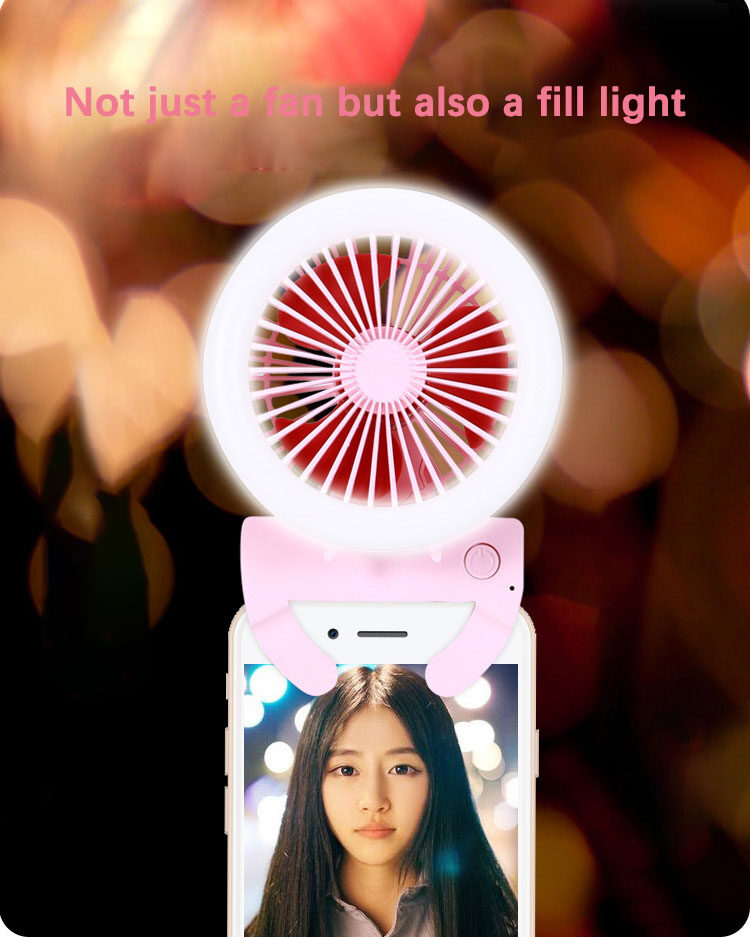 YONUO Beauty Fill Light Fan Light โคมไฟน่ารักโทรศัพท์มือถือ Light USB Charging Live Fill Light ...