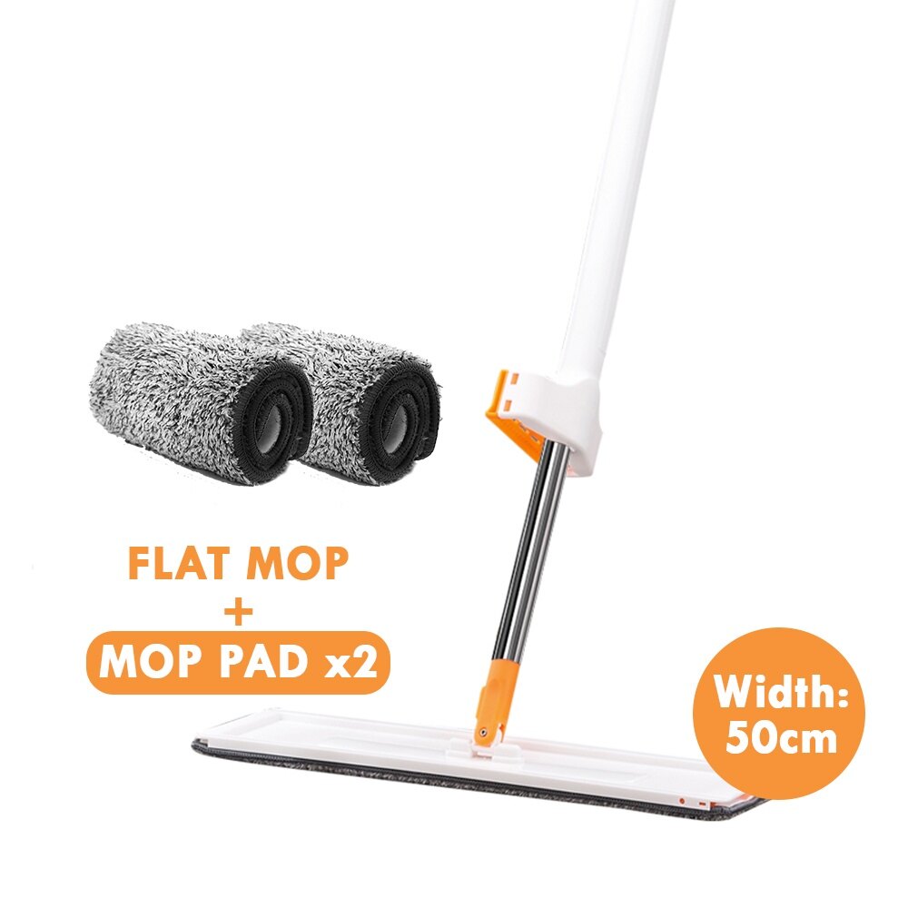 35/43/50CM Magic Flat Mop Hands Free Lazy Mop Dry & Wet Portable 360 ...