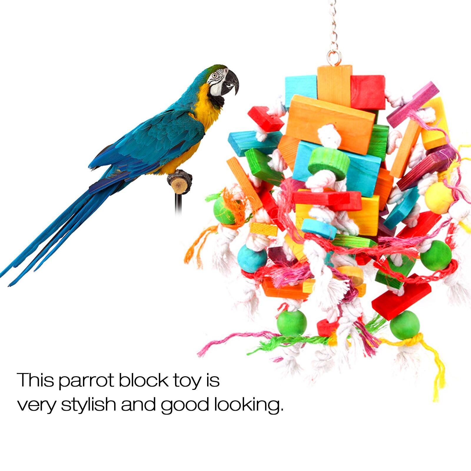 Wooden Bird Toys Large Bird Chewing Toy Parrot Birds Toys Accessories ...