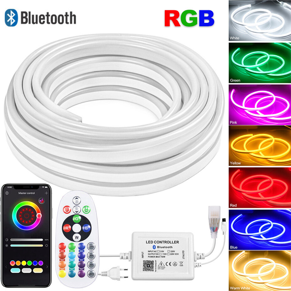 Seville Blutooth Smart Control 220V LED Neon Strip Light RGB Waterproof ...