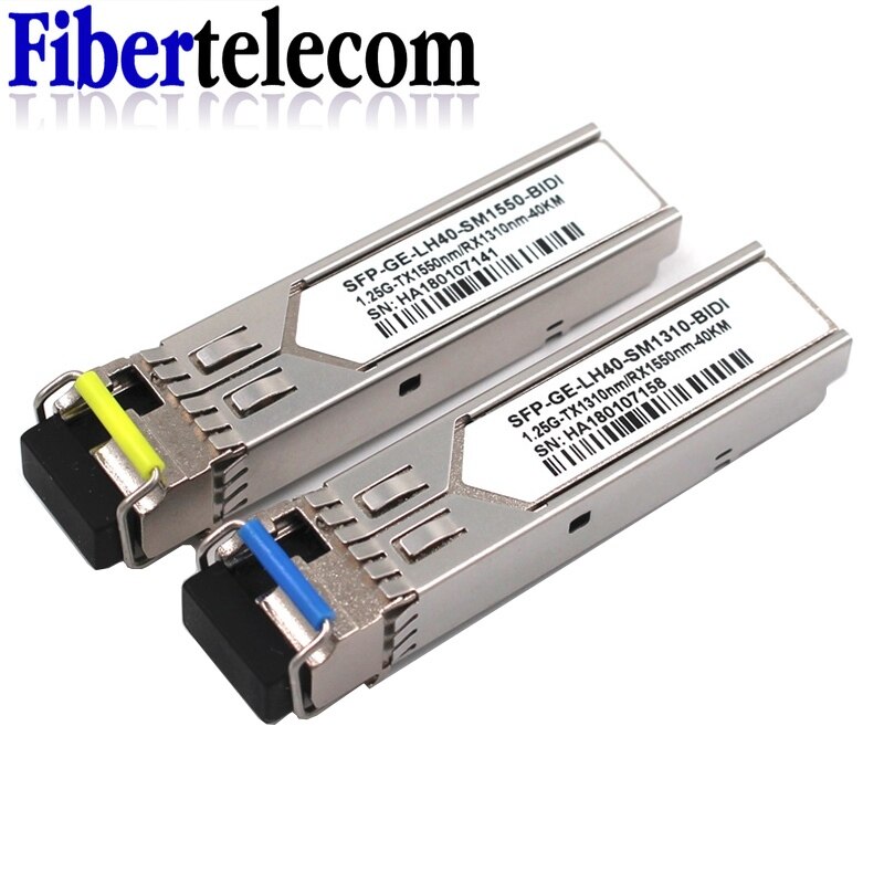 1 Pair Single Mode SC Connector Optical Fiber Transceiver BIDI 1.25g SFP Module 1310/1550 5KM ...