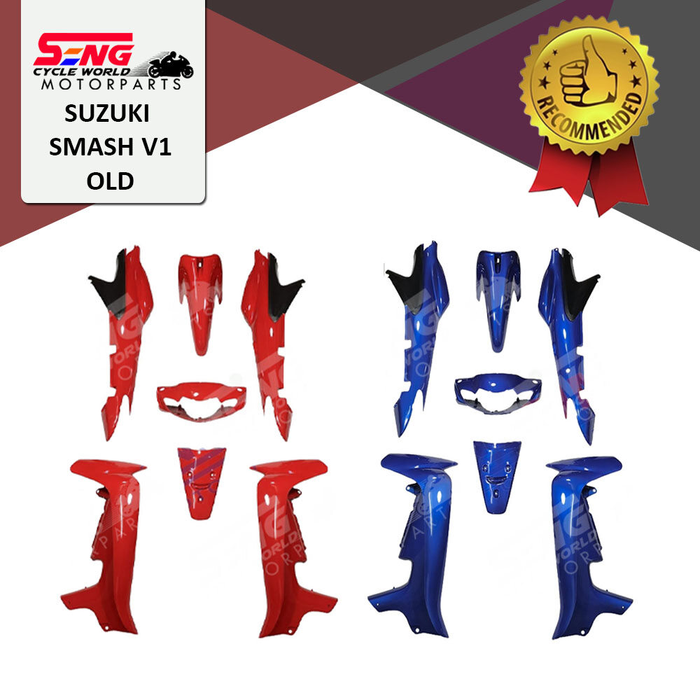 SUZUKI SMASH BODY COVER, COLOUR PARTS SET BLUE, RED | Lazada