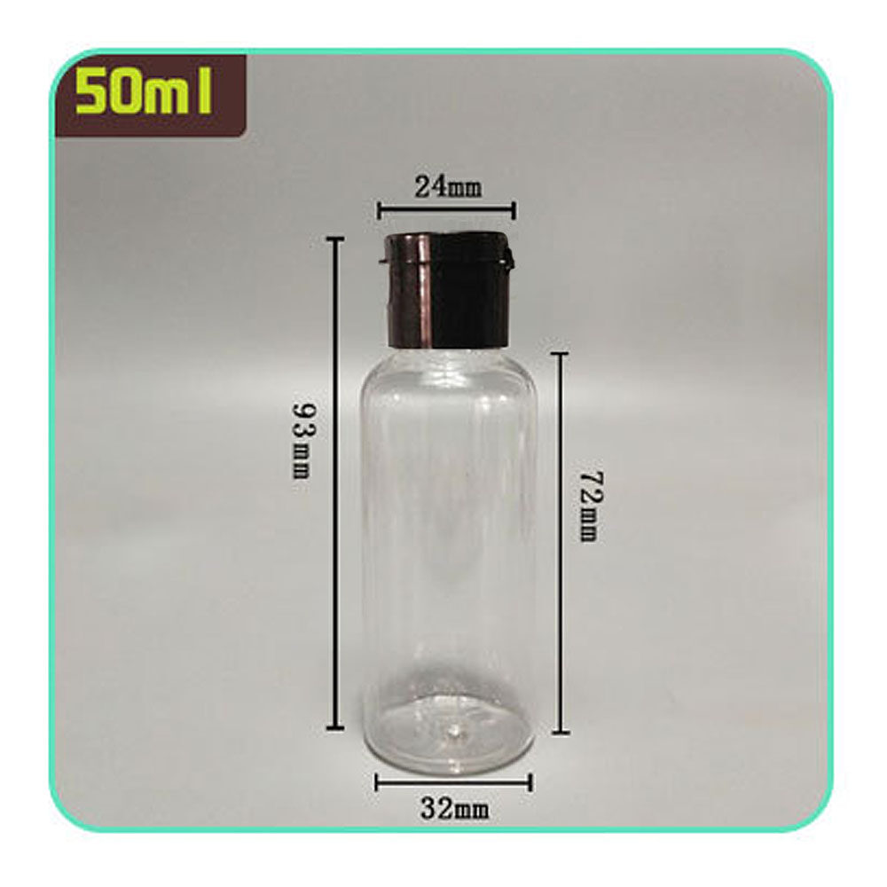 {ABS} Transparent Flip Cap Bottle 50ml/100ml Refillable Travel Empty ...