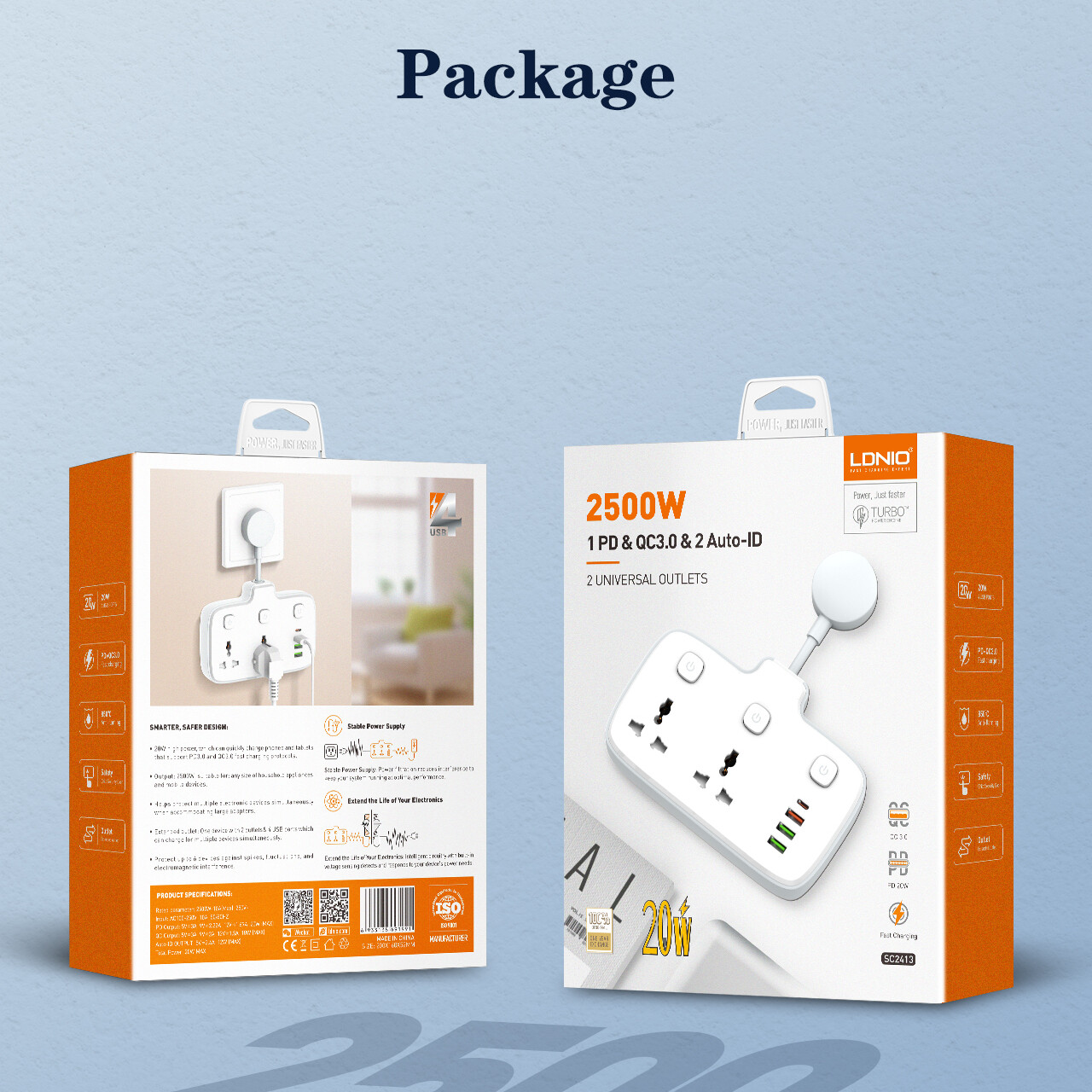 LDNIO 3Port Power Extension Cord With 3 USB Extension Socket Uk/ue/us ...