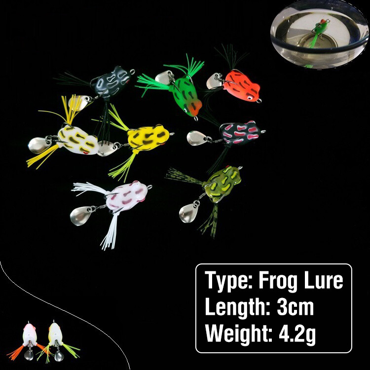 1Pcs 3cm/4.2g Mini Soft Frog Soft Plastic Frog Floating Bait 3D Eyes ...