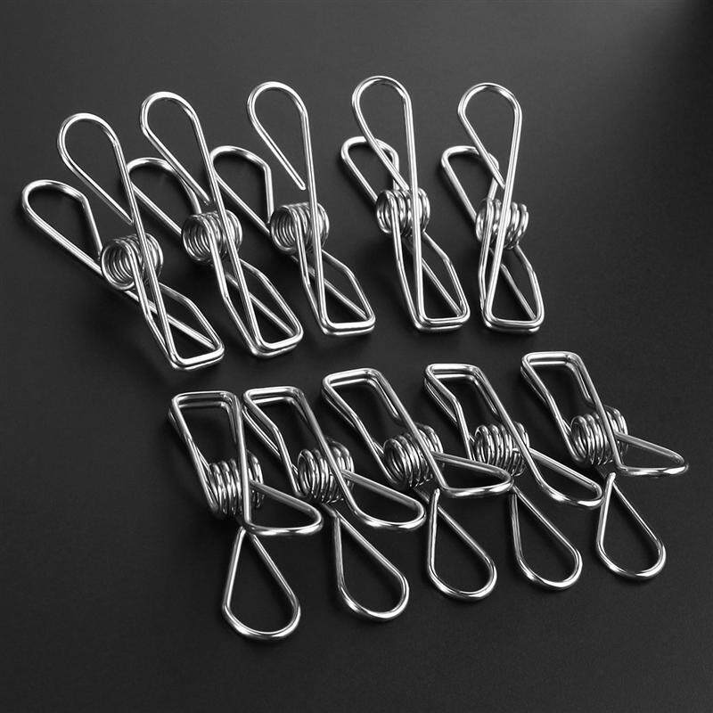 20pcs Multipurpose Stainless Steel Clips Clothes Pins Pegs Holders ...