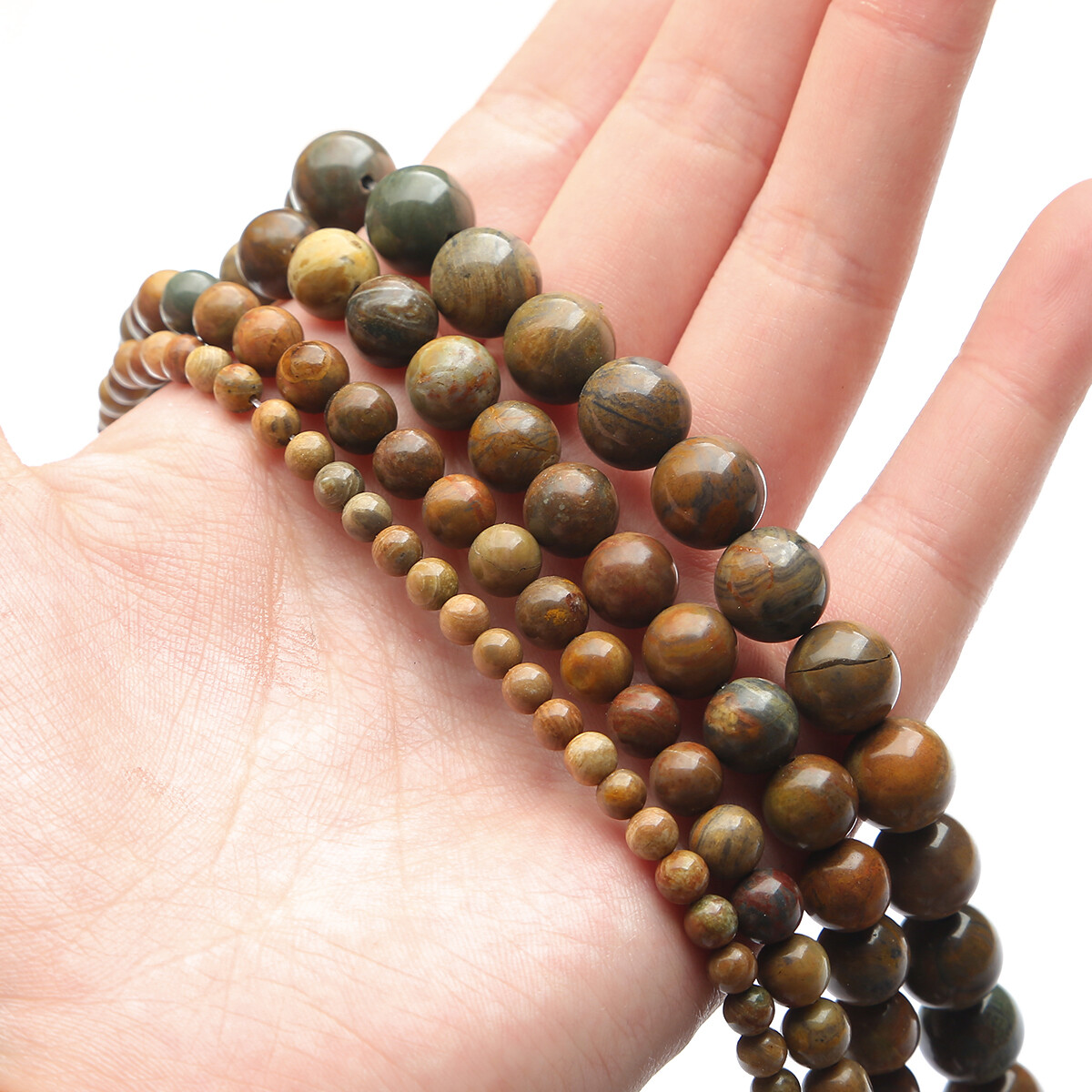 4/6/8/10mm Natural Stone Beads Multicolored Marble Beads For Jewelry ...