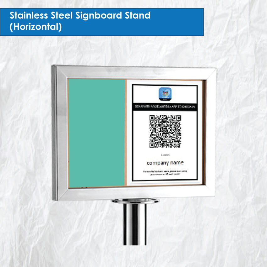 Heavy Duty Stainless Steel Signboard Stand with Acrylic / Mysejahtera ...